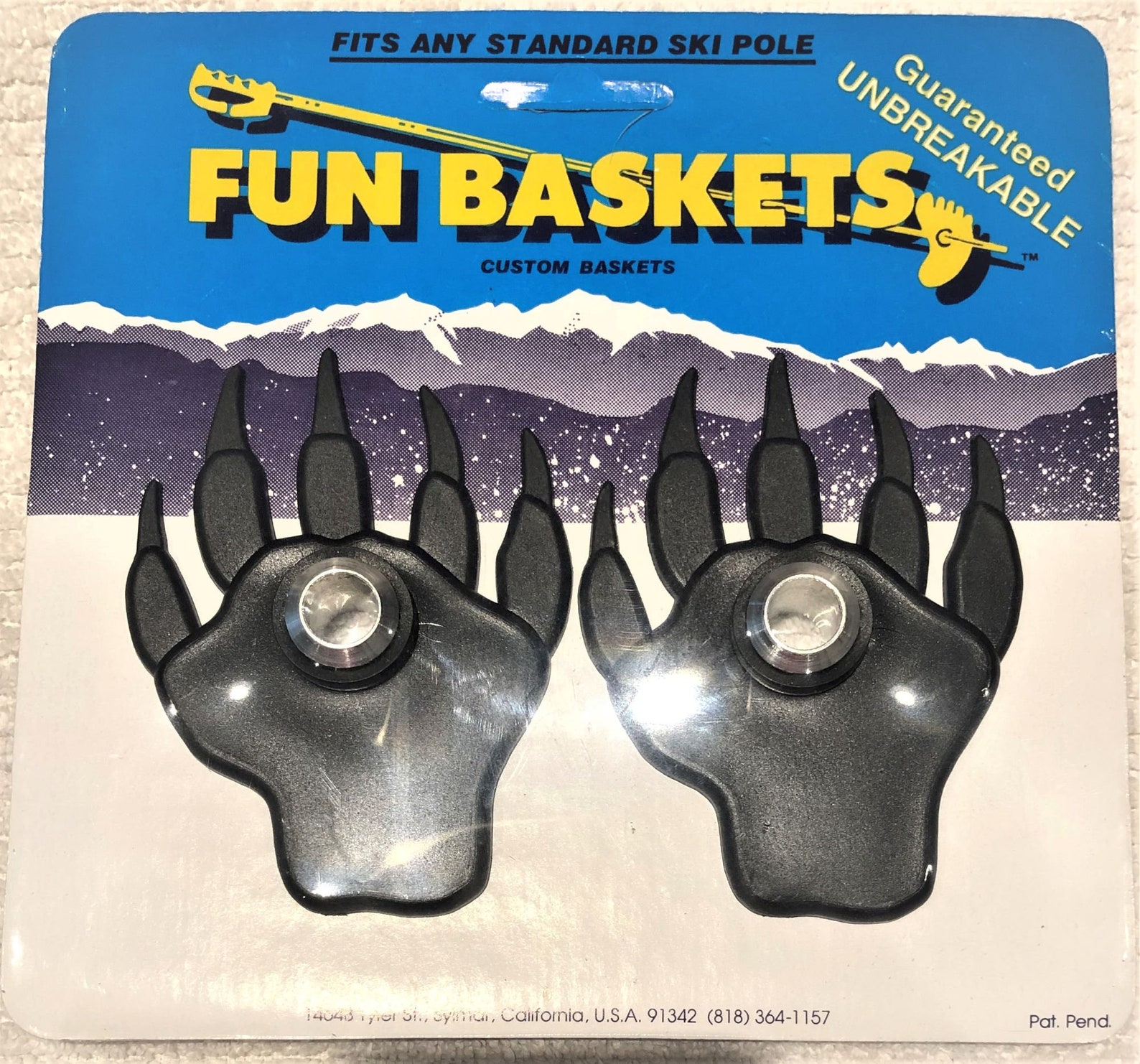 Custom Ski Baskets for Your Ski Poles! BEAR CLAWS (fun Baskets) - Etsy