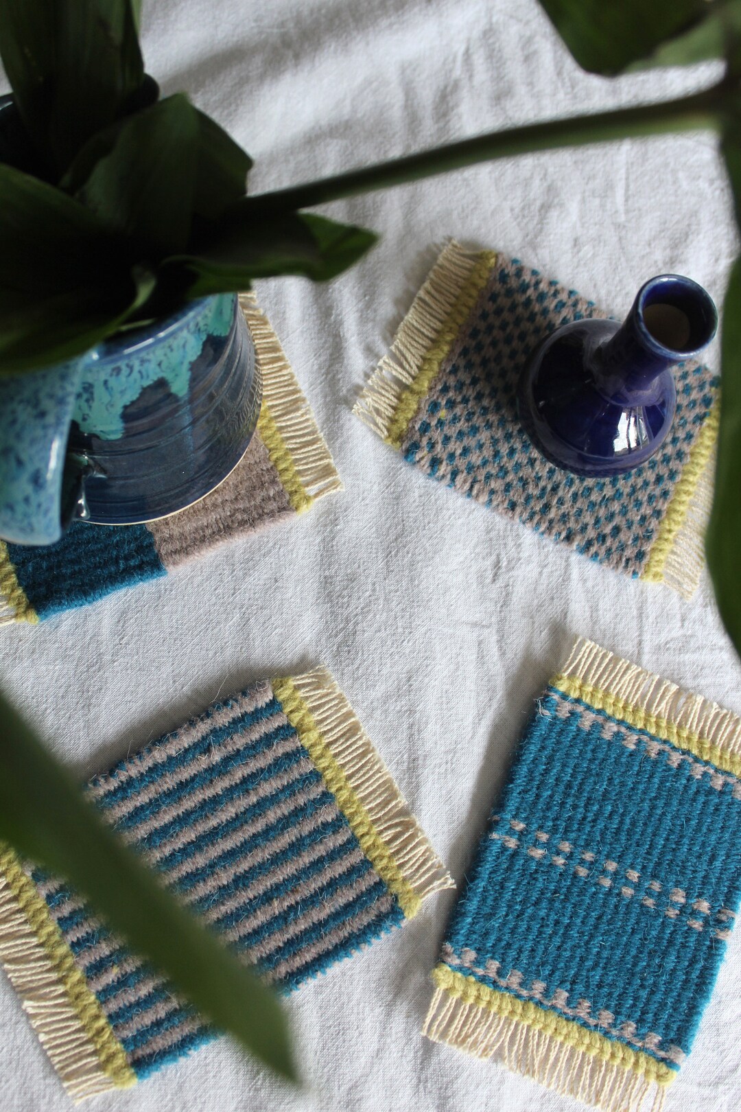 Coasters Set of Coasters 4 Large Coasters Handwoven - Etsy UK
