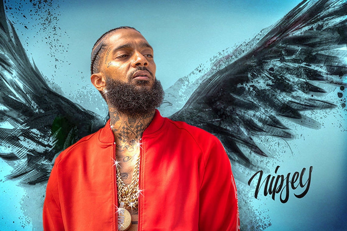 Nipsey Hussle With Wings To Heaven Canvas Art Print A Great Etsy