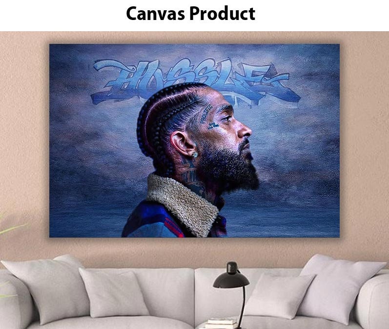 Nipsey Hussle Art Canvas Art With Blue Background. - Etsy