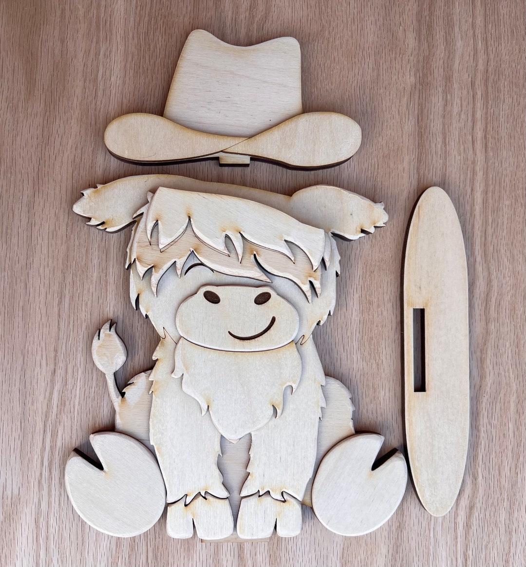 Highland Cow, DIY Paint Kit, Wood Cut Out - Etsy