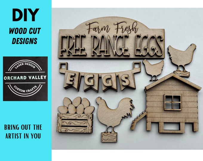 DIY Project, Wood Chicken Sign, DIY Chicken Coop, Free Range Eggs - Etsy
