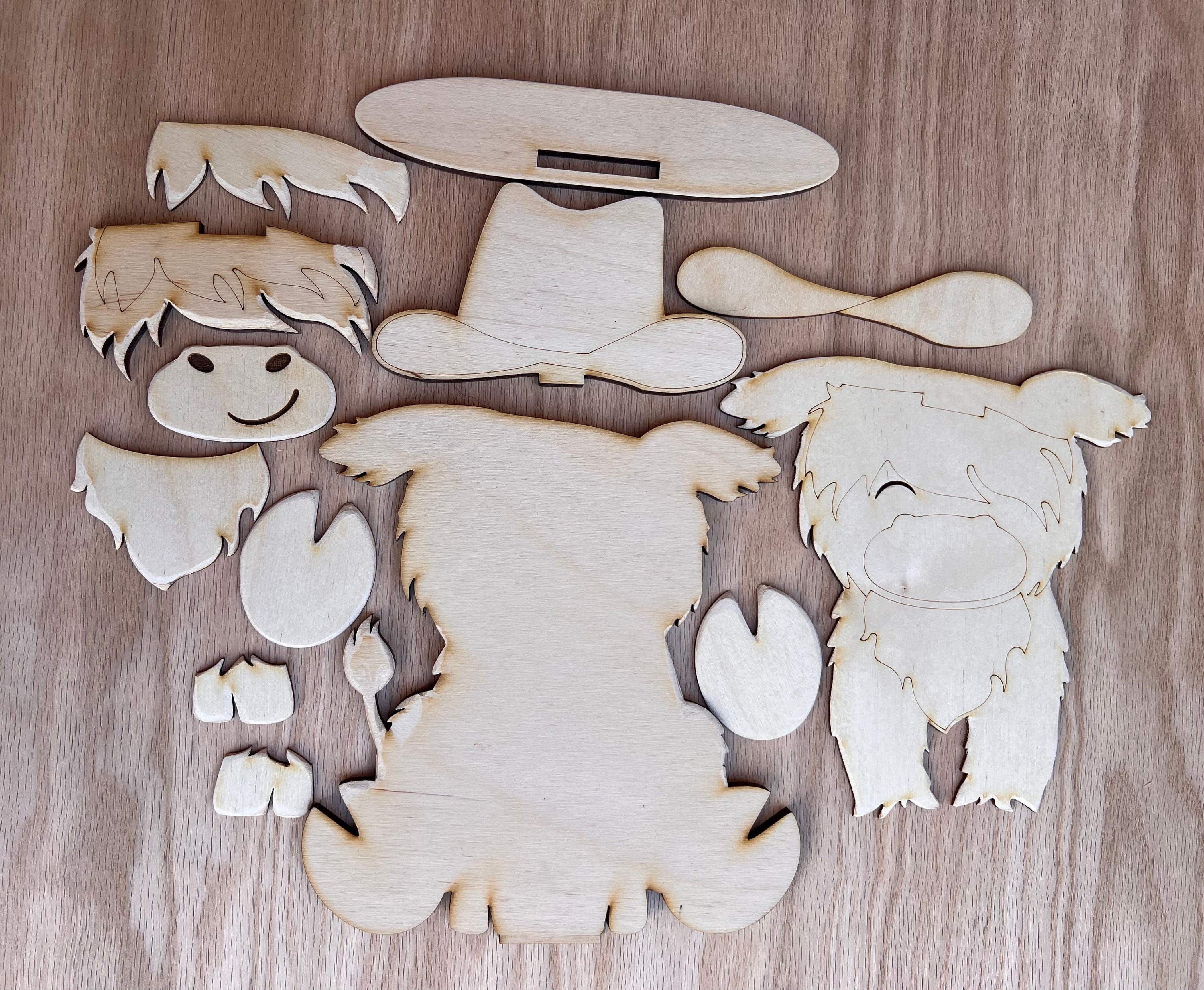 Highland Cow, DIY Paint Kit, Wood Cut Out - Etsy