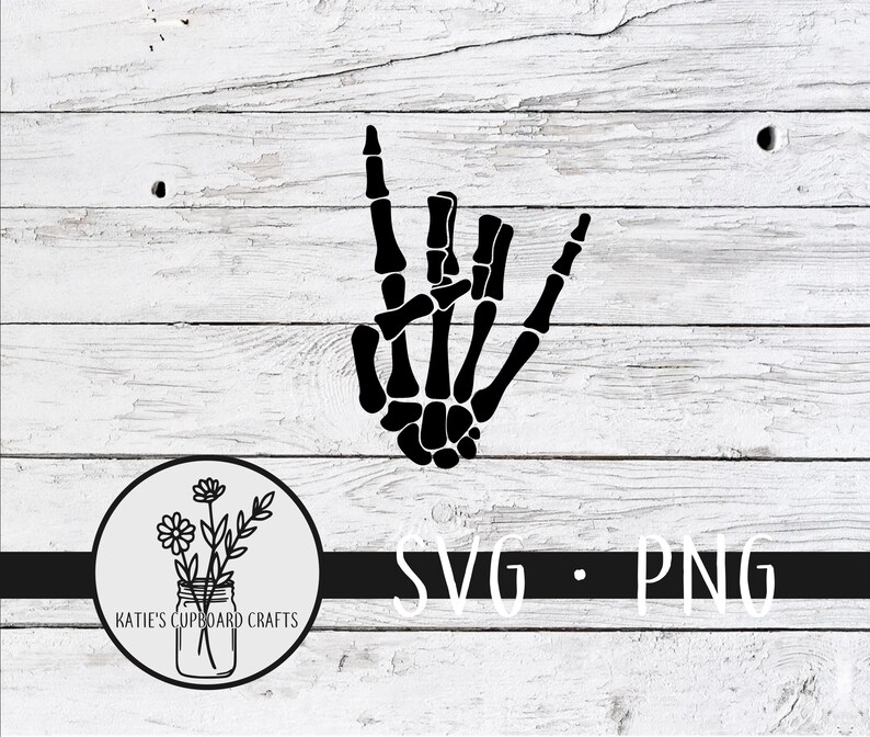 Skeleton Hand Rock on SVG Cut File - Etsy