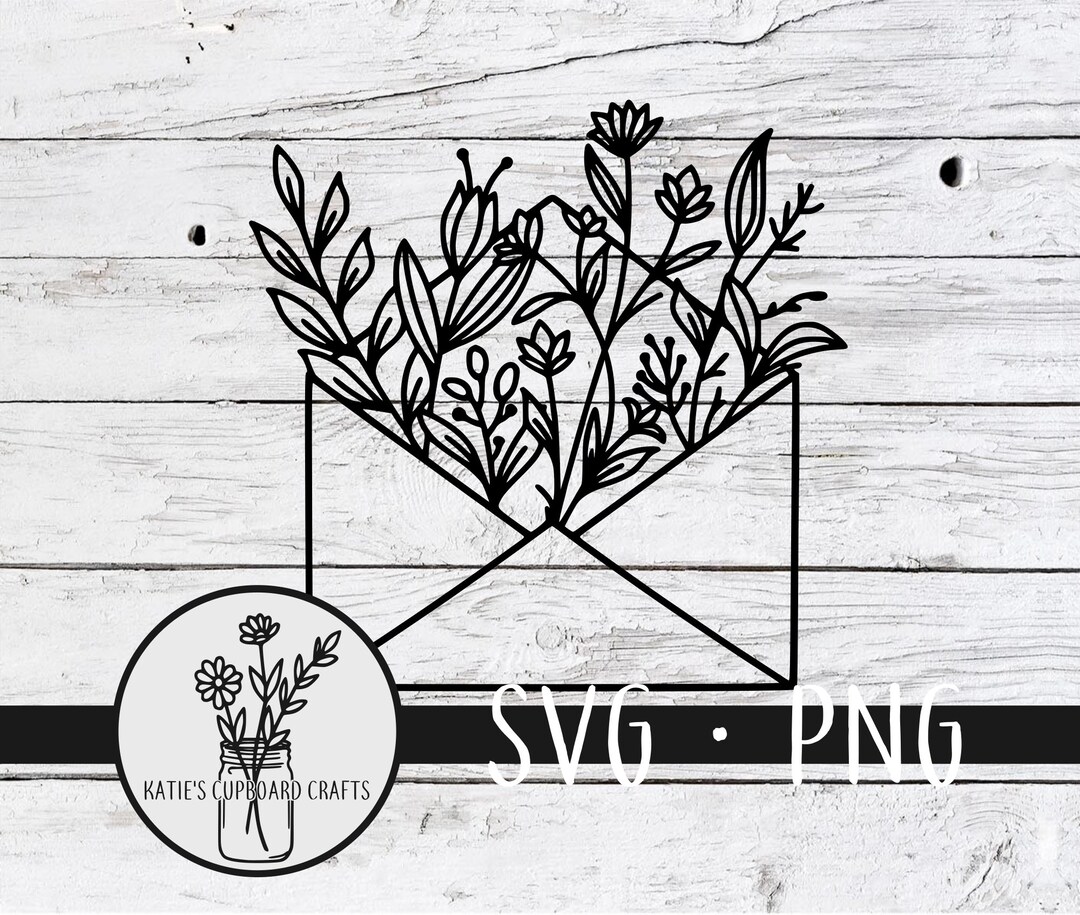 Flower Filled Envelope - SVG Cut File - Etsy