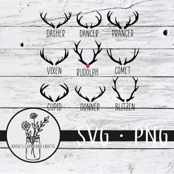 Reindeer Names Svg - Etsy