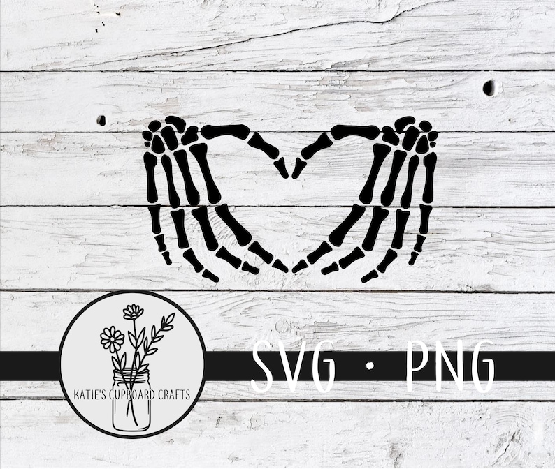 Skeleton Heart Hands Svg Cut File Etsy
