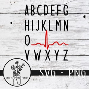 EKG Alphabet; ECG Alphabet; Cardiology; Nursing Humor - SVG Cut File - Etsy