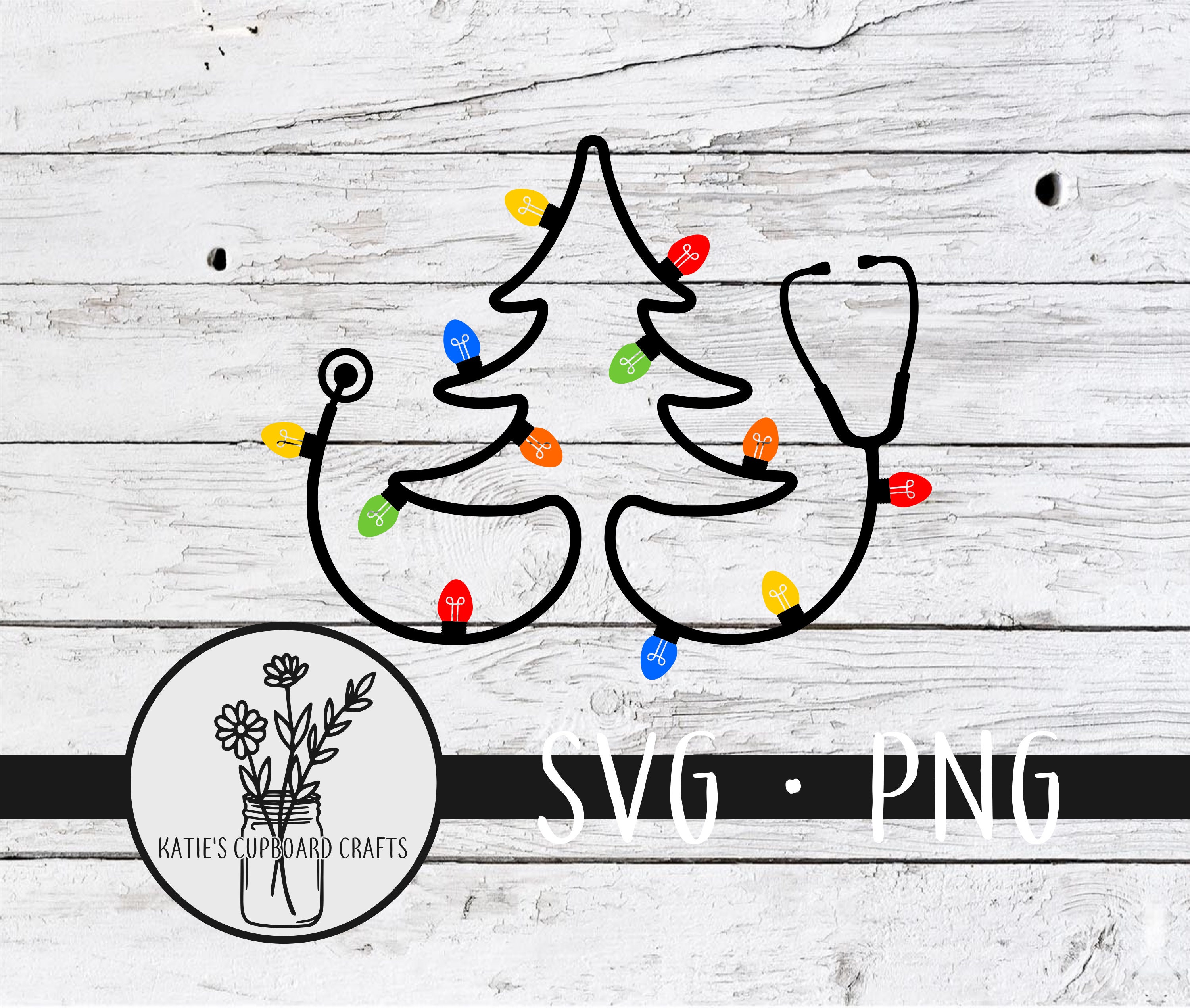 Stethoscope Christmas Tree With Lights SVG Cut File - Etsy