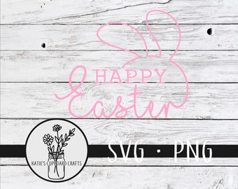 Happy Easter With Bunny Ears SVG, Cut File for Easter, Easter Bunny ...