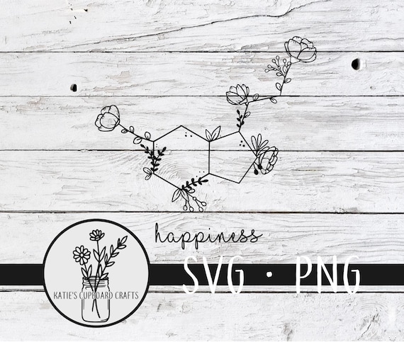 Floral Serotonin Molecule SVG Cut File | Etsy