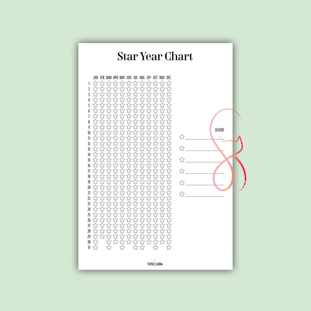 B6 Stalogy Year in Pixels Chart - Printable Mood Tracker for Stalogy ...