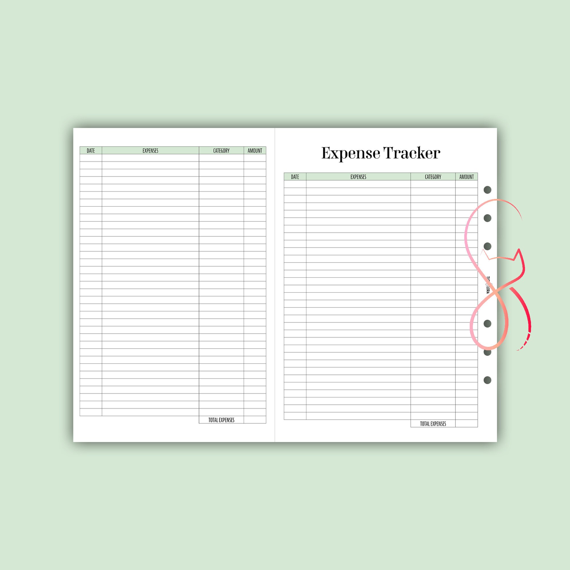 Printable A5 Monthly Budget Inserts: Calendar and Expense Tracker ...