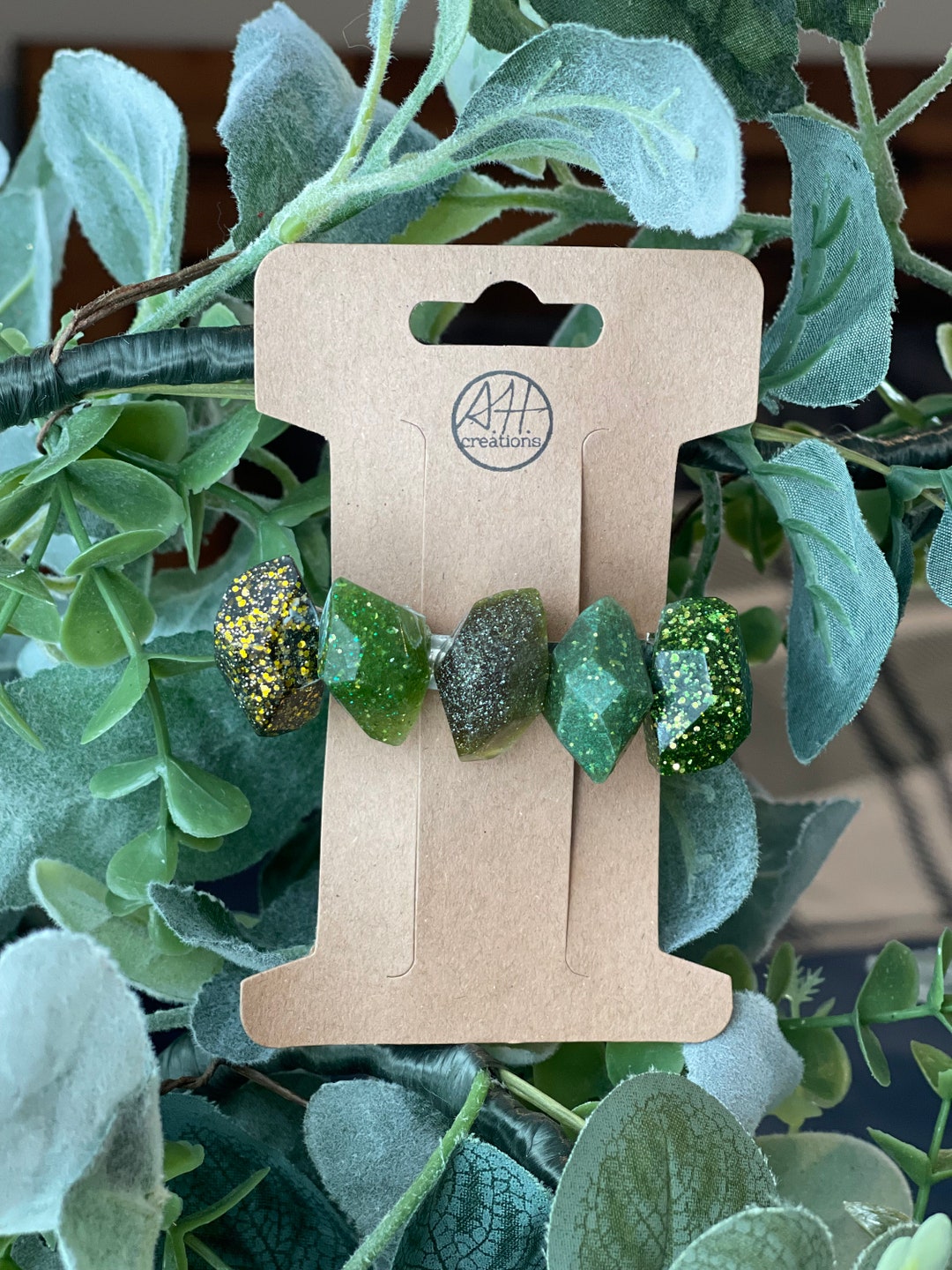 Green Gem Barrette - Etsy