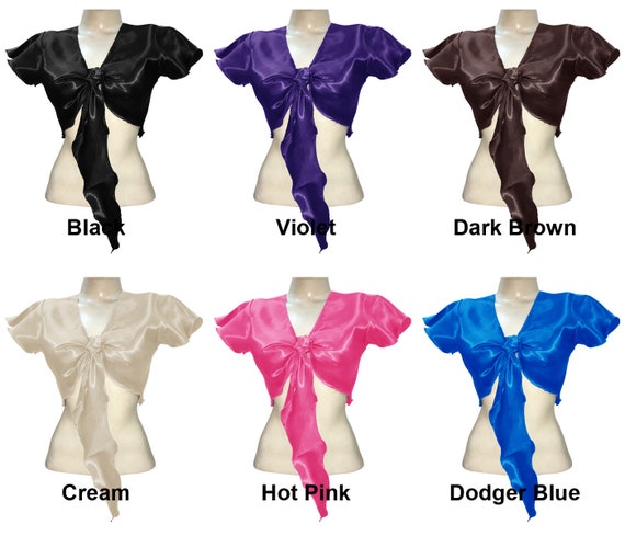 Satin Short Ruffle Sleeve Wrap Top Belly Dance Tribal Choli | Etsy