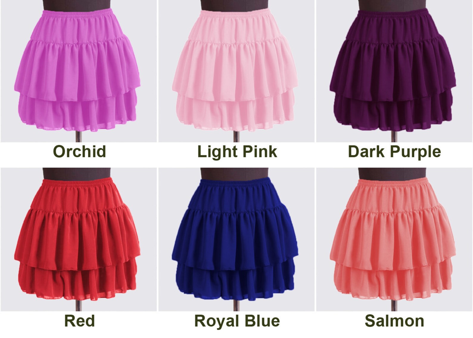 Chiffon Tiered Mini Skirt for Women Lady Girl Short Skirt | Etsy