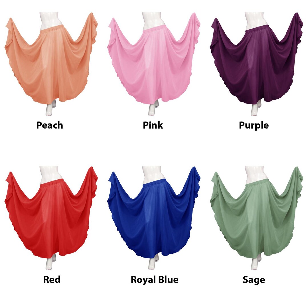 360 Degree Chiffon Full Circle Skirts, Belly Dance Tribal Panel Skirts ...