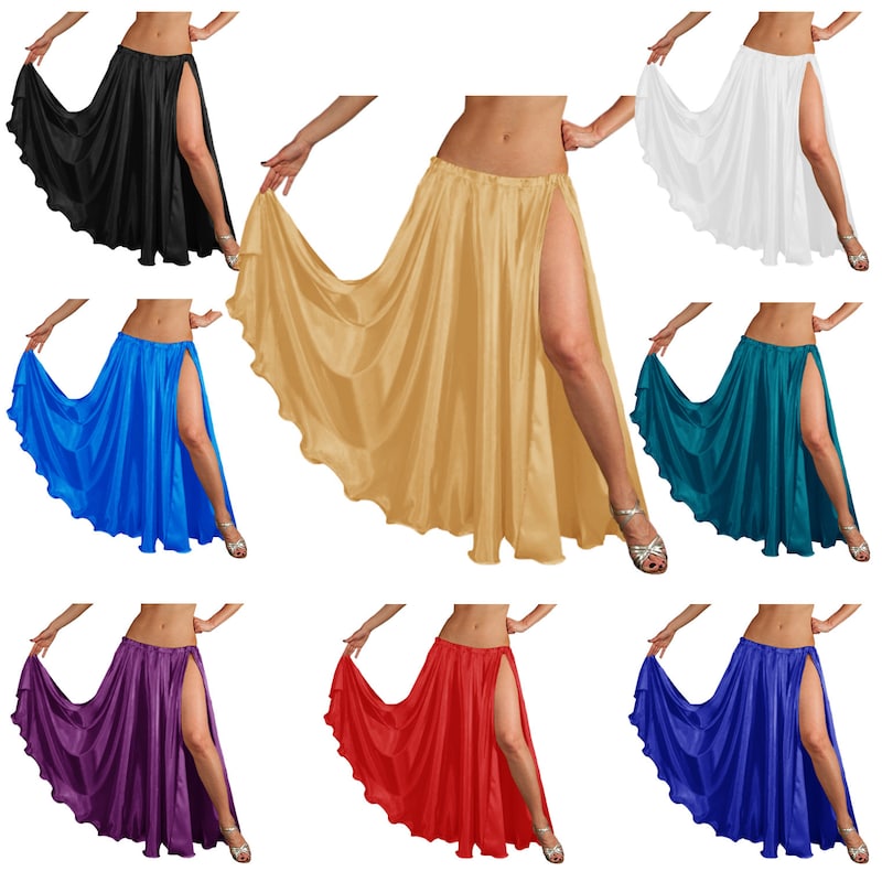 Satin Belly Dancer Skirt - Etsy