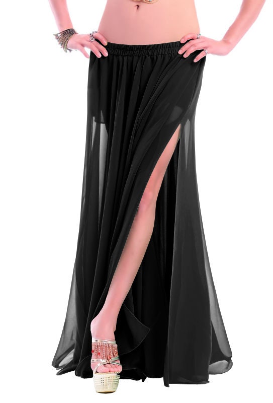 360 Degree 2 Side Slit Skirt Chiffon Full Circle Skirt Belly - Etsy