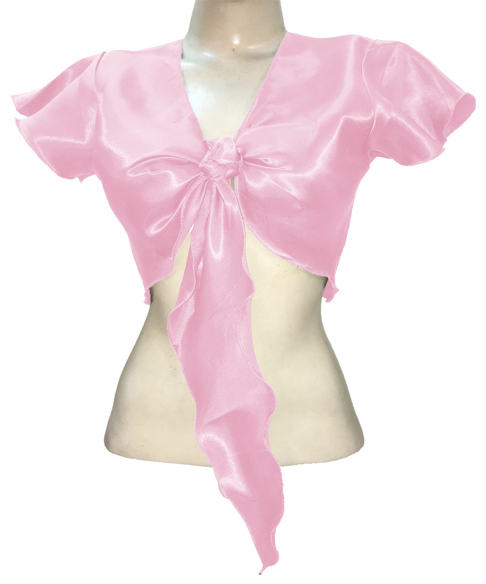 Satin Short Ruffle Sleeve Wrap Top Belly Dance Tribal Choli | Etsy