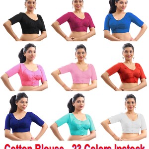 Coffee Pure Cotton Blouse Top Shirt Wedding Choli Bollywood Indian ...
