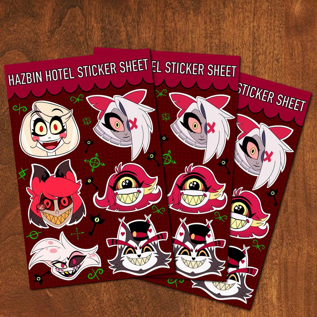 Hazbin Hotel Waterproof Sticker Sheet - Etsy