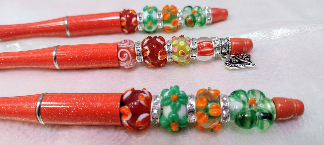Lampwork Bead Pens - Fancy Pens - Guest Registry Pens - Pen With Glass ...