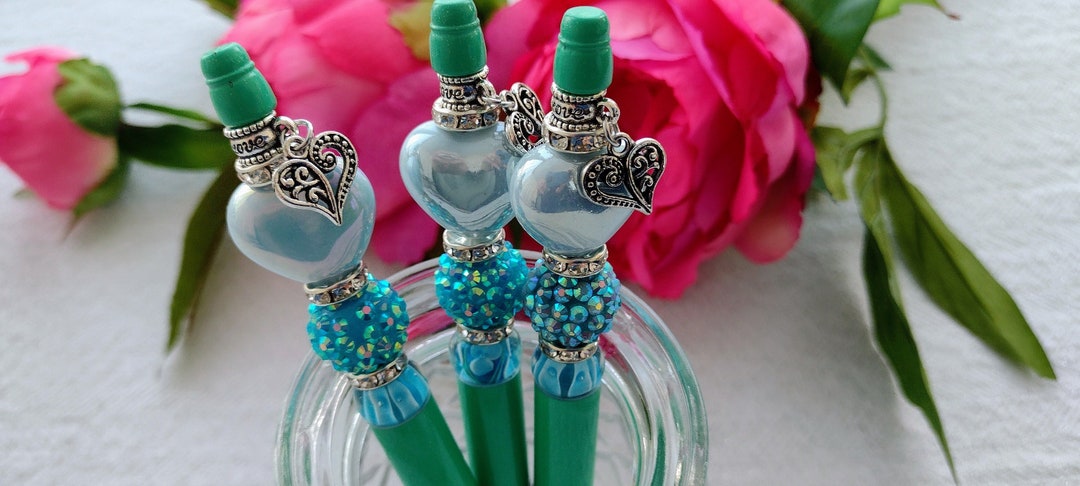 Pretty Pastel Green Beaded Pens Fancy Glass Bead Pens - Etsy