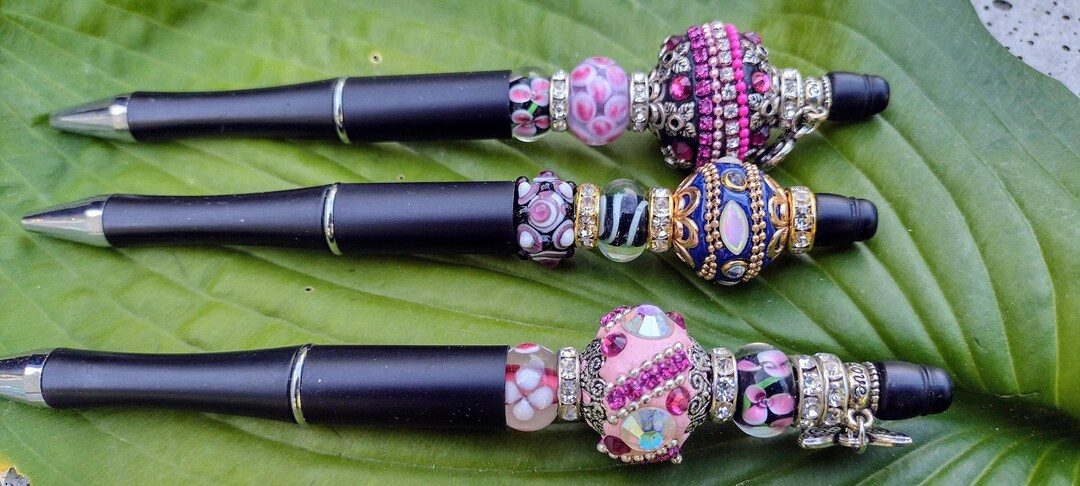 Beaded Pens Boho Pen for Junk Journal Fancy Glass Bead Pens Blingy ...
