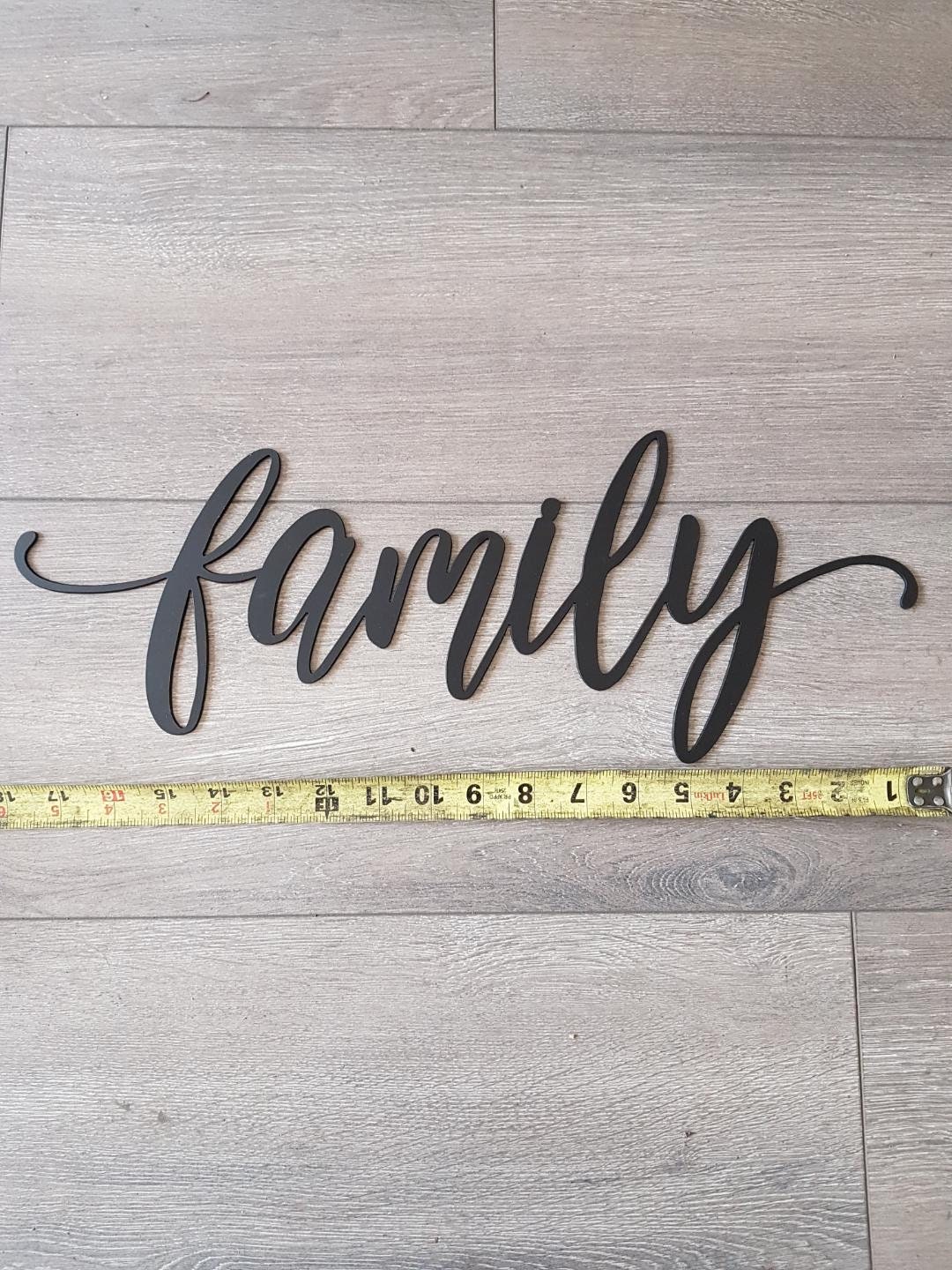 Family Sign, Metal Sign, Family Metal Sign, Feature Wall, Word Art ...