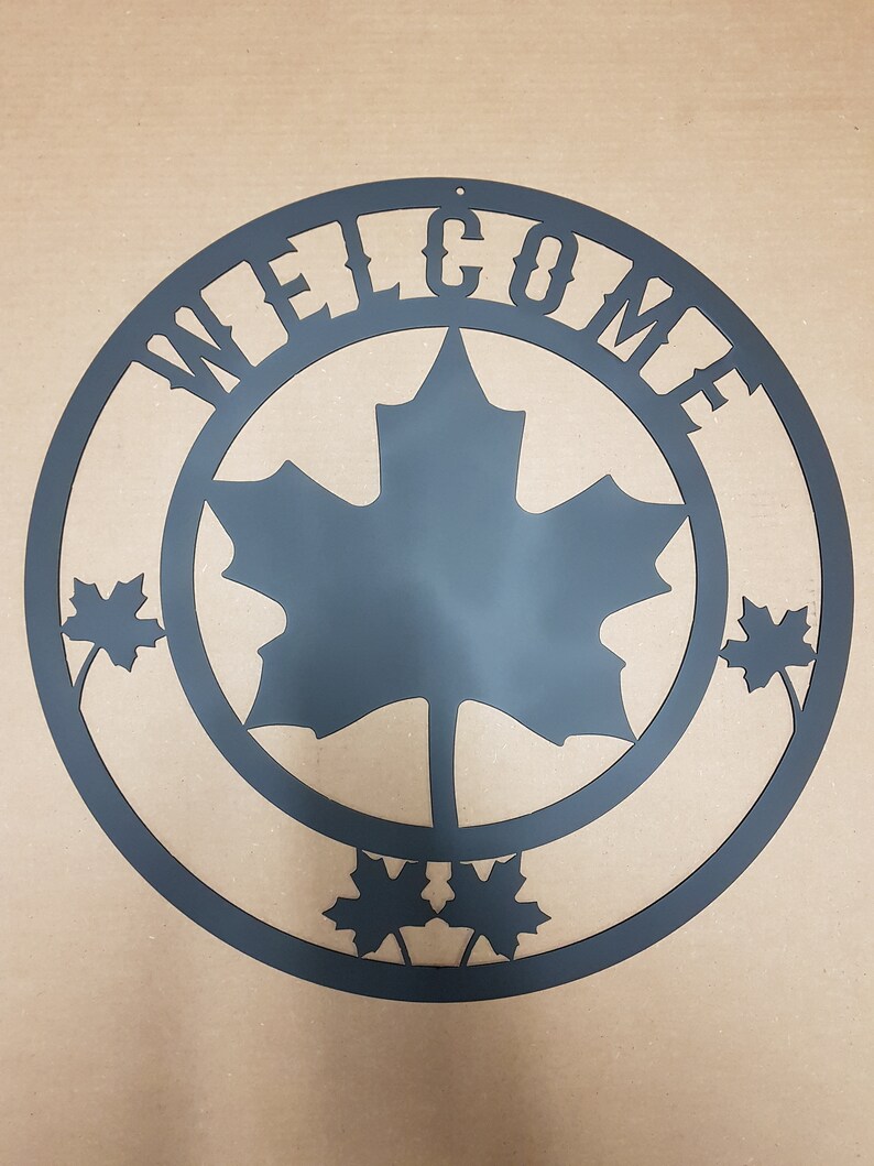 Maple Leaf Welcome Sign, Metal Outdoor House Decor - Etsy