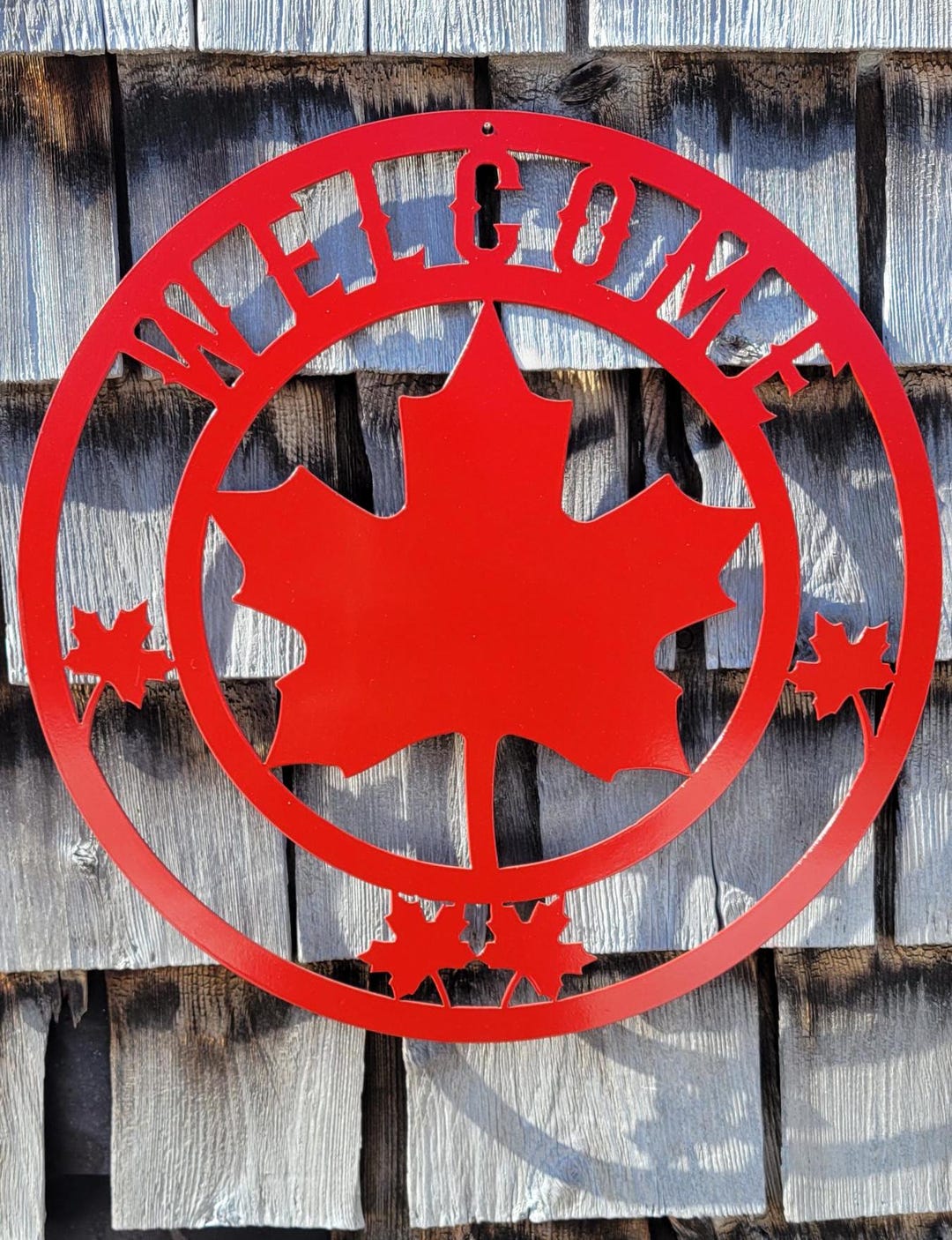 Maple Leaf Welcome Sign, Metal Welcome Sign, Out Door House Sign - Etsy