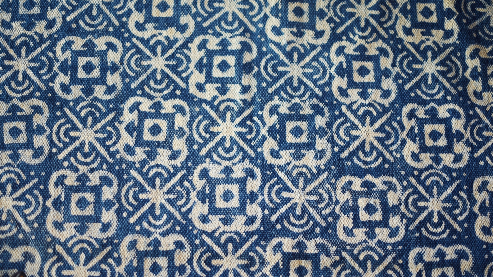 Indigo Block Printed Handmade Cotton Rug / Handmade Rugs / | Etsy