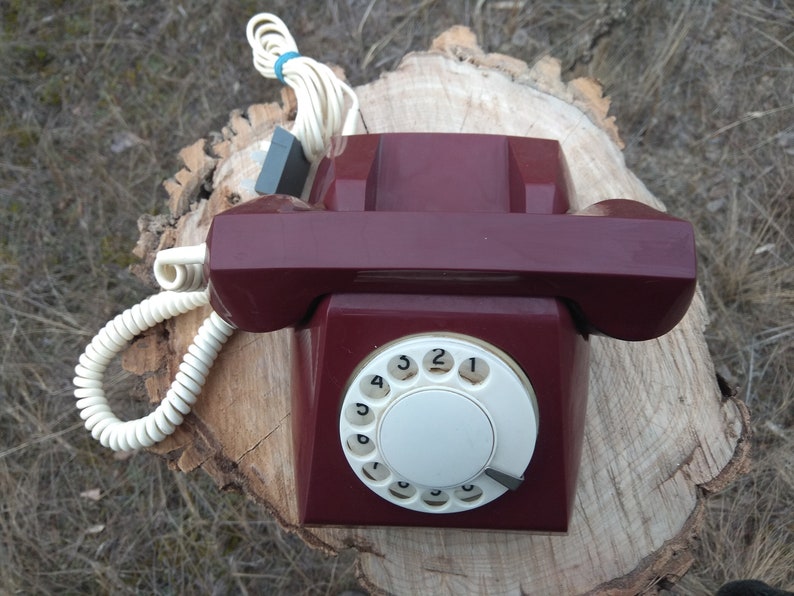 Vintage Old Rotary Phone Red Soviet Telephone 1980s - Etsy