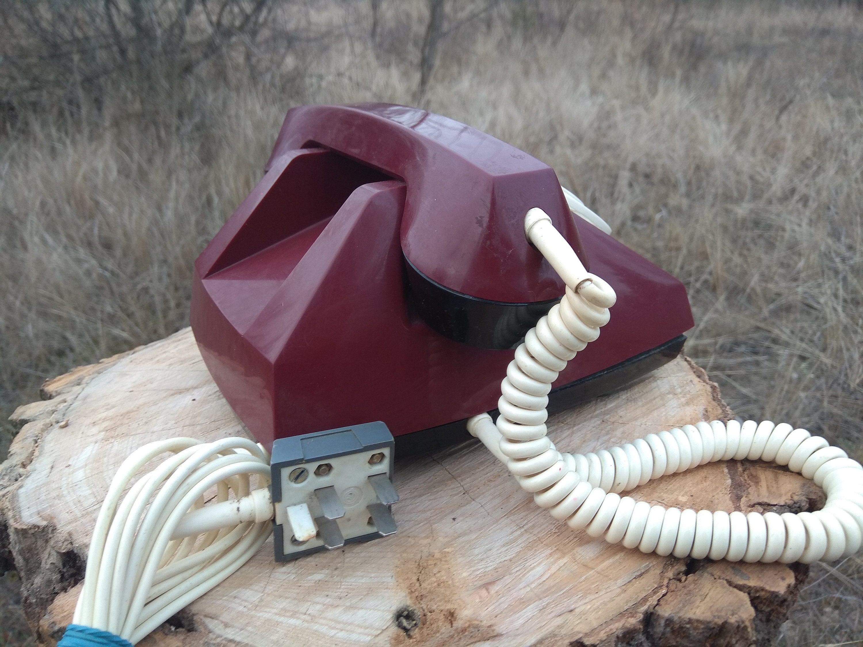 Vintage Old Rotary Phone Red Soviet Telephone 1980s | Etsy