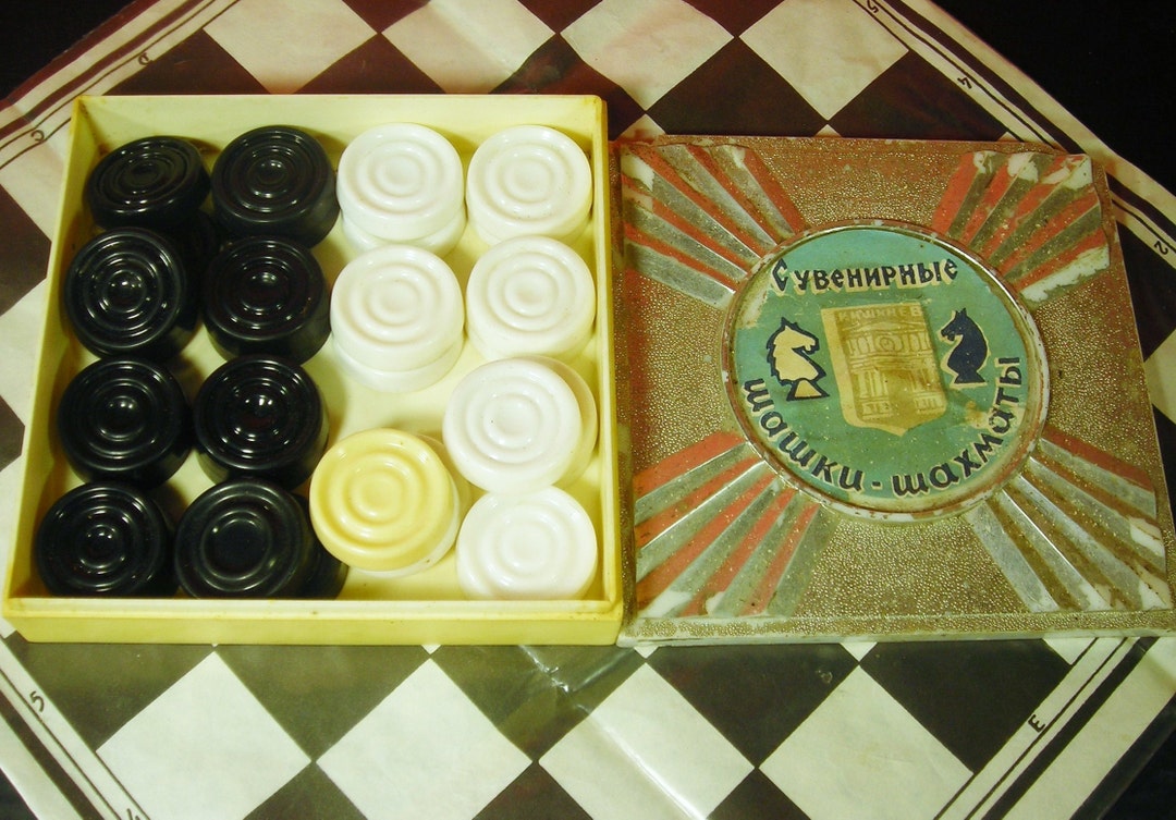 Vintage Game Checkers, Soviet Vintage Toy, Checkers Set Small 1980s - Etsy