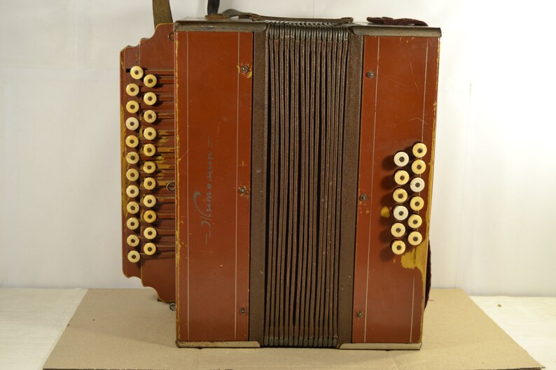 Vintage Accordion Musical Instrument WORKING Authentic Garmon USSR ...