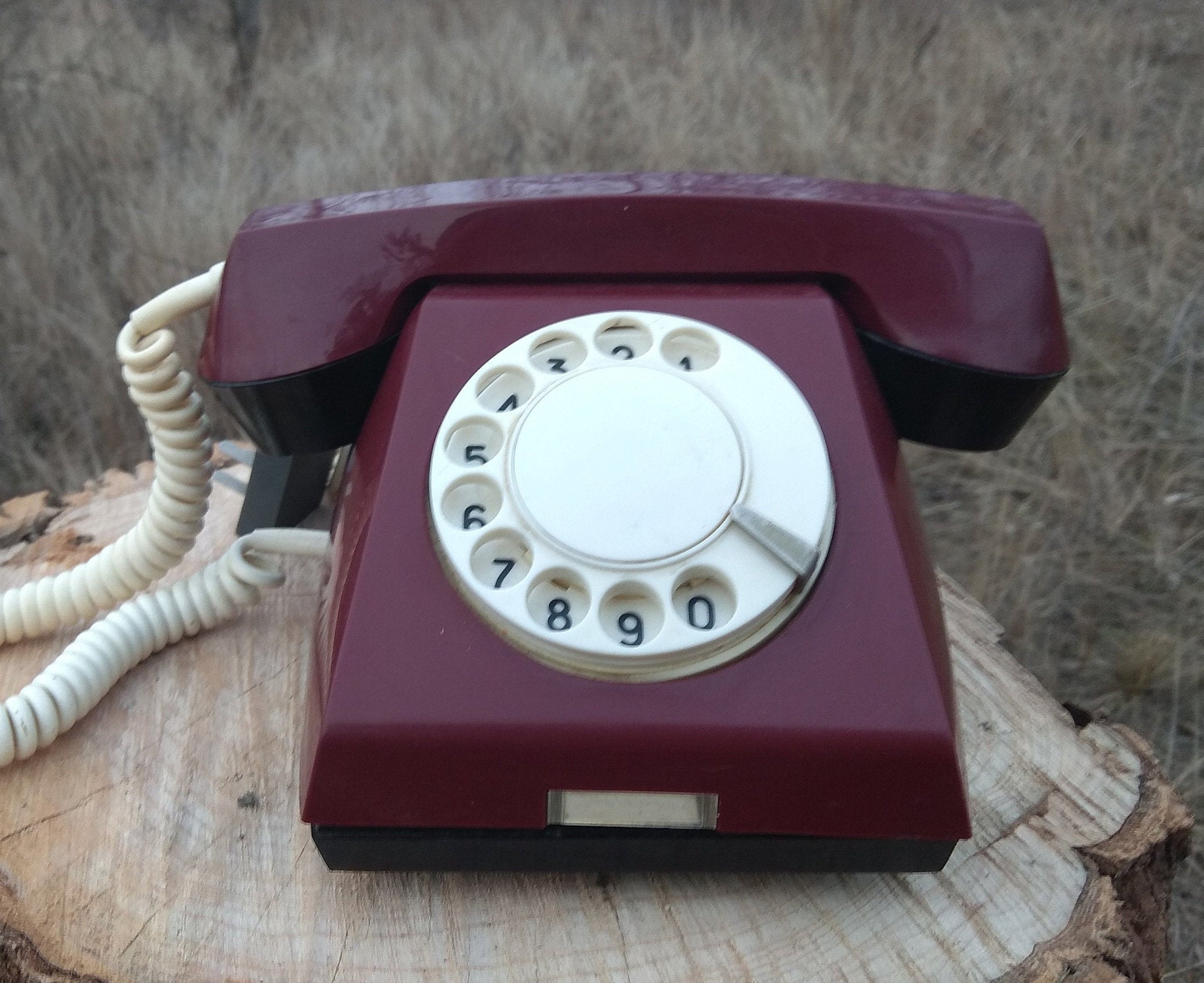 Vintage Old Rotary Phone Red Soviet Telephone 1980s | Etsy