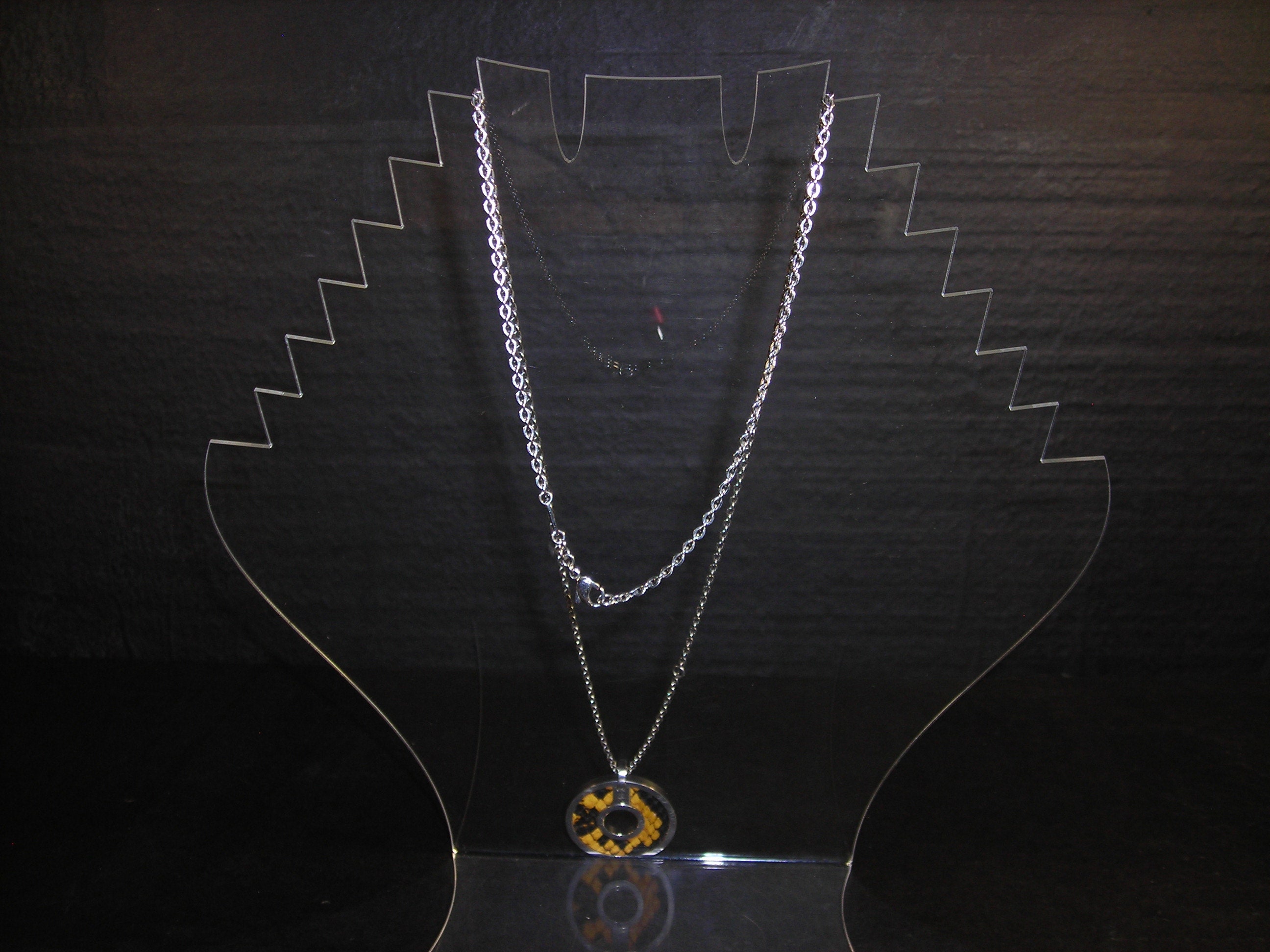 Vintage Ck Pendant Chain Necklace Silver Tone 1980s - Etsy UK