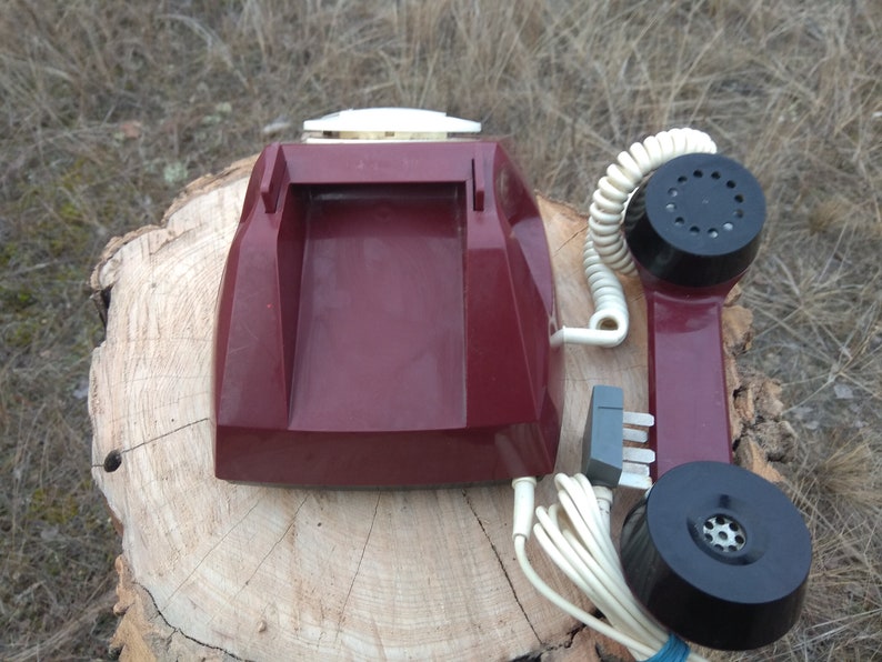 Vintage Old Rotary Phone Red Soviet Telephone 1980s - Etsy