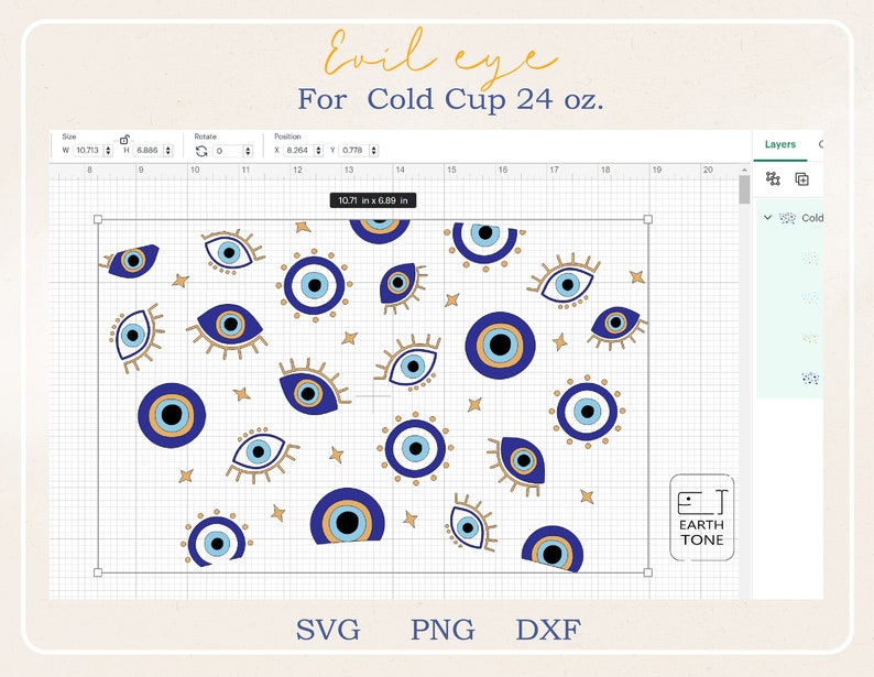 Evil Eye Wrap Cup Evil Eye Svg Mal De Ojo Full Wrap for No - Etsy