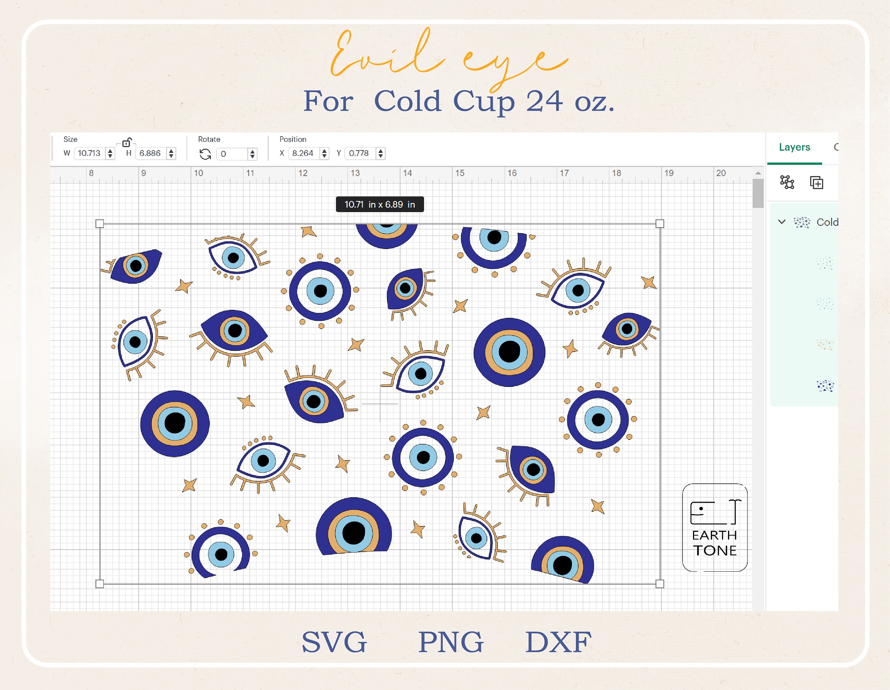 Evil Eye Wrap Cup Evil Eye Svg Mal De Ojo Full Wrap for No - Etsy