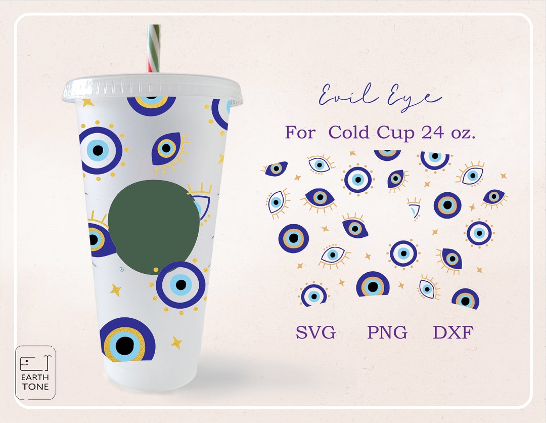 Evil Eye Wrap Cup, Evil Eye Svg, Mal De Ojo, Full Wrap for Venti Cold ...