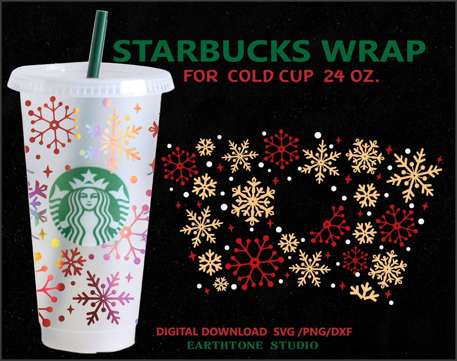 Snow Cup Merry Christmas Snowflake Winter Full Wrap for - Etsy