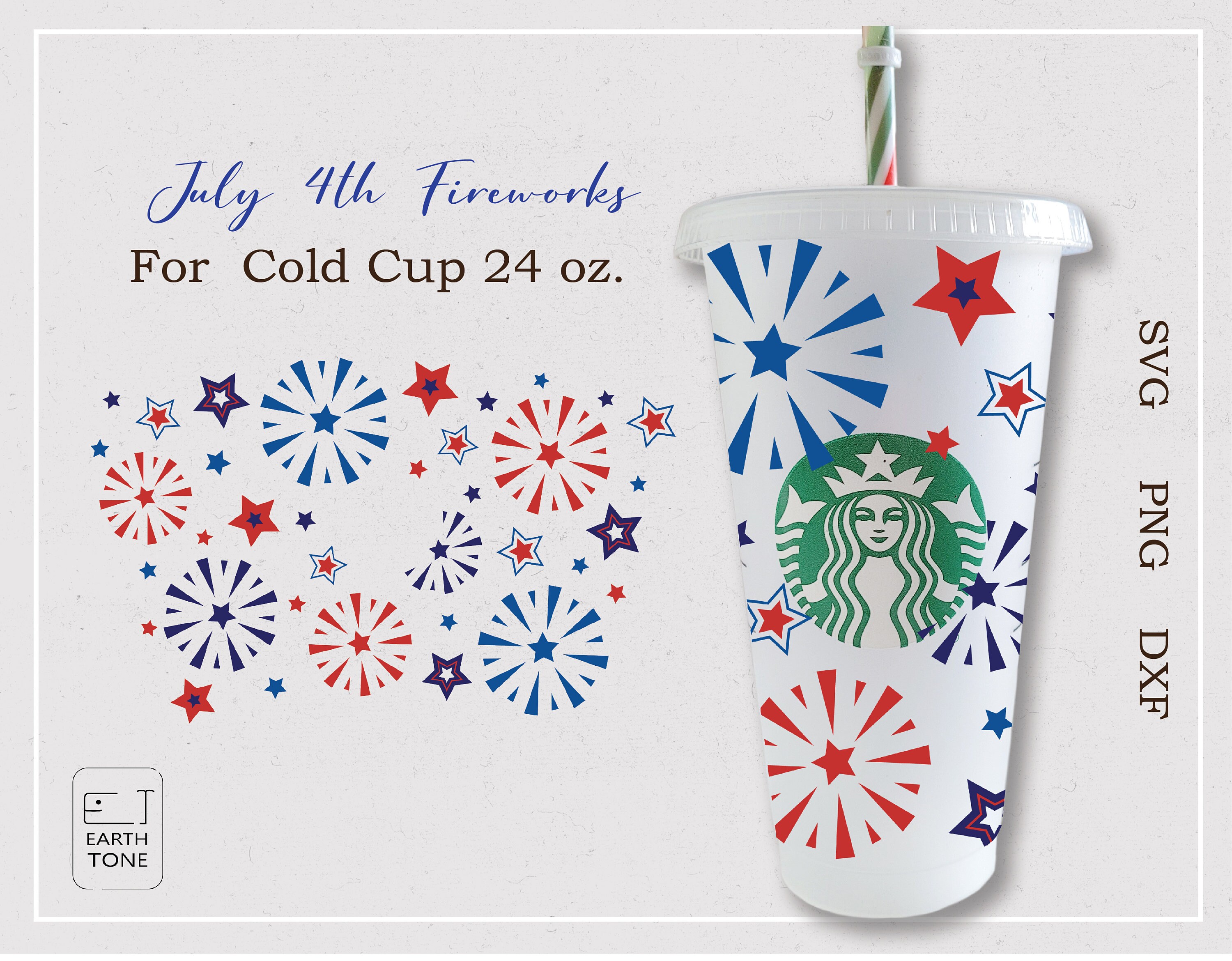 July 4th Fireworks 4th of July independence Day Full Wrap - Etsy