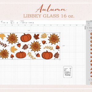 Pumpkin Can Wrap, Fall Leaves, Halloween Cup, Autumn Wrap for Libbey ...