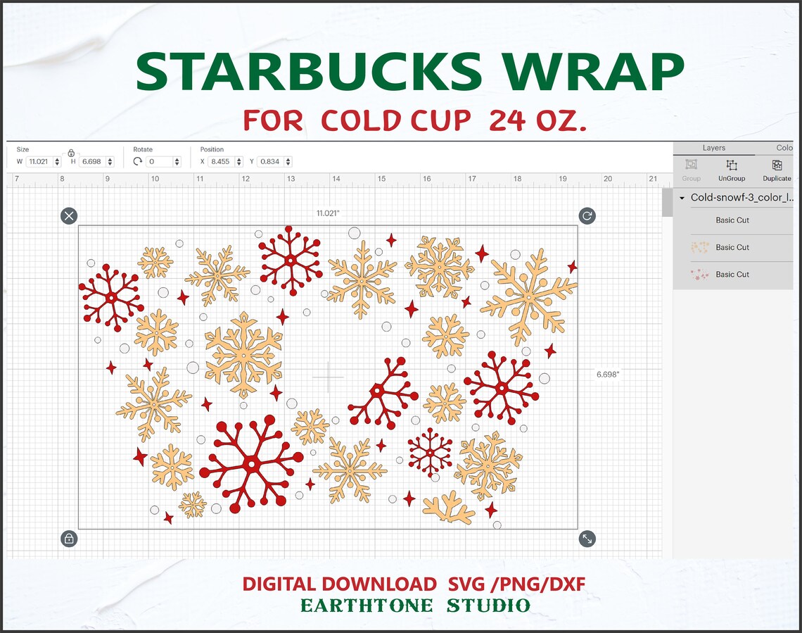 Snow Cup Merry Christmas Snowflake Winter Full Wrap for - Etsy