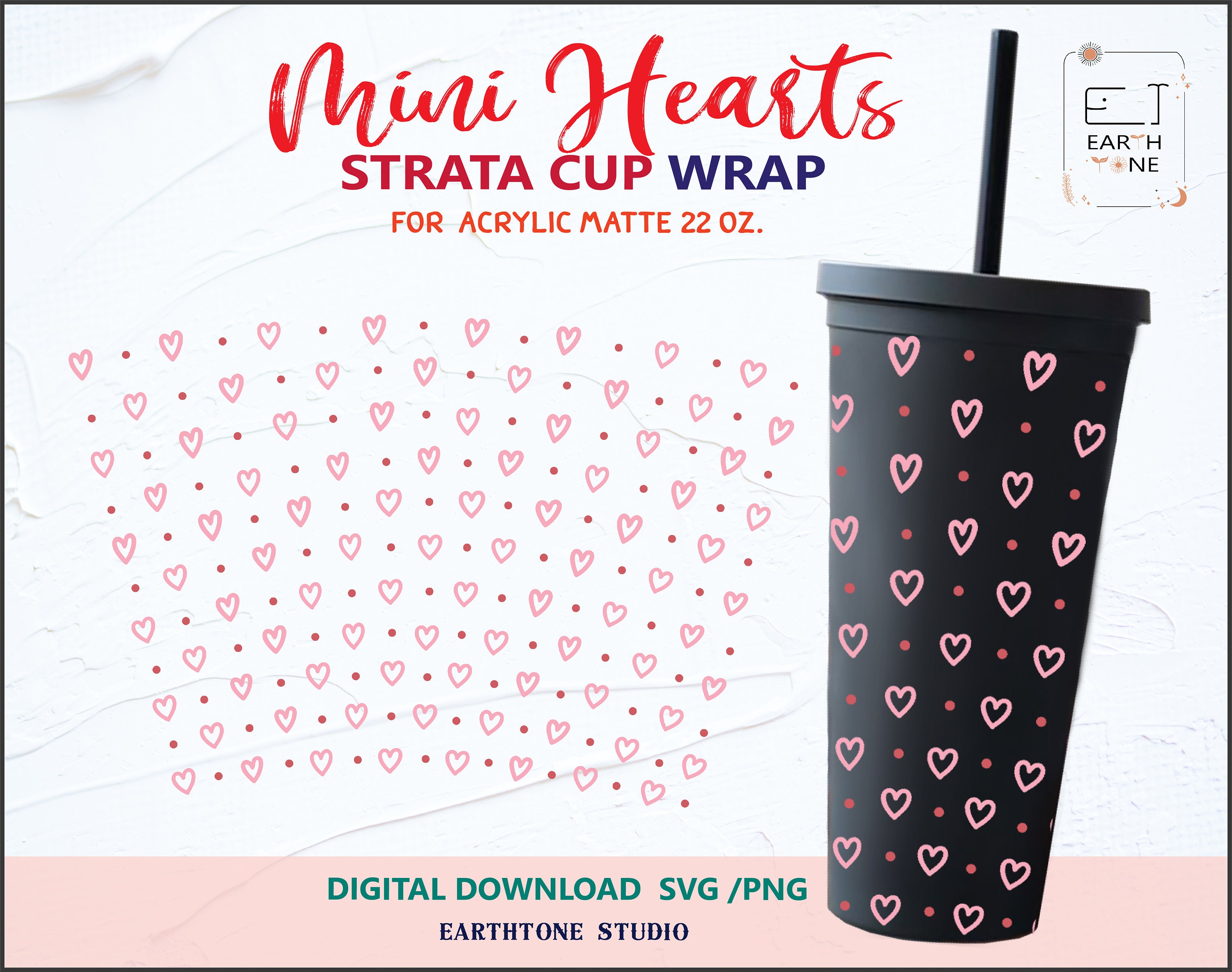 Mini Heart sweet Hearts Cup Heart Valentines Full Wrap for | Etsy