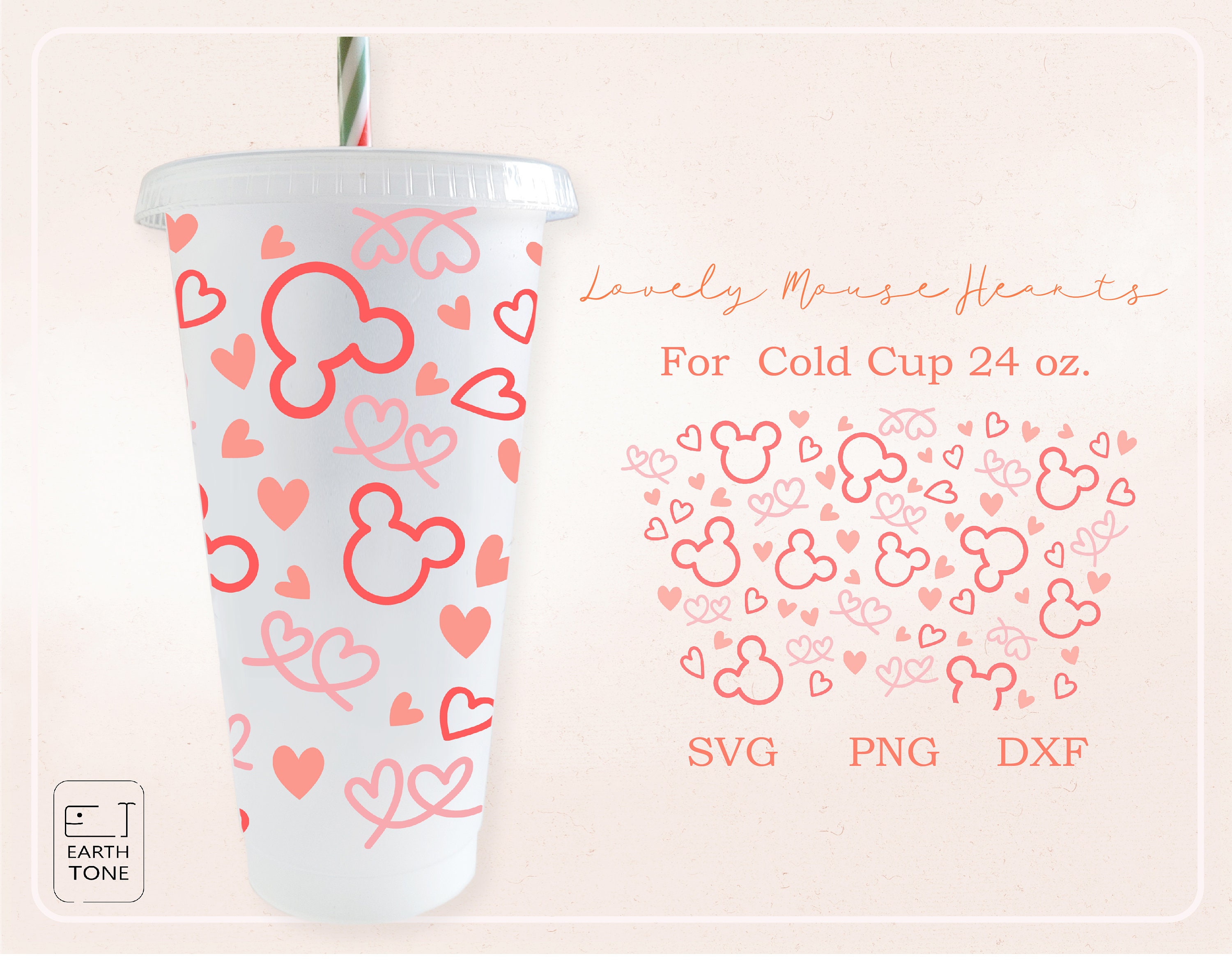 Valentine Mouse Lovely Heart Svg Full Wrap for No Hole - Etsy