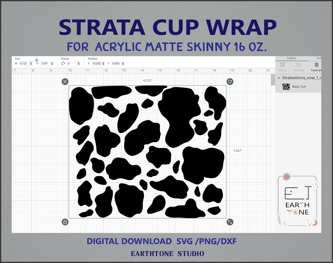 Cow personal Cup Cow Print Animal Full Wrap for Strata - Etsy